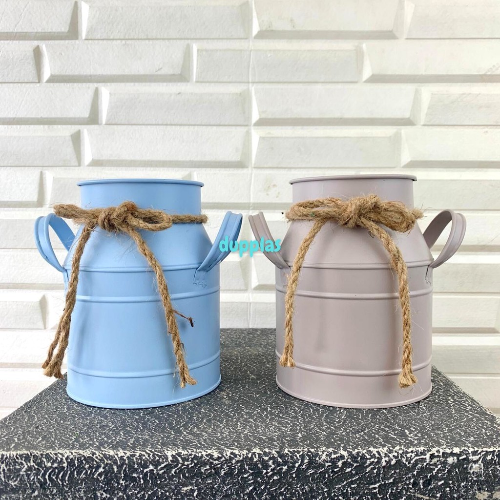 Jual Pot Ember Kaleng Susu Flowers Tanaman Artificial Vas Hias Bunga ...