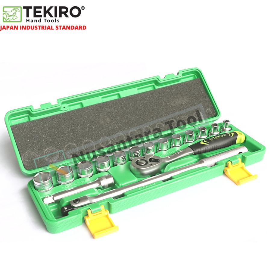 Jual kunci socket set 6 pt 17 pcs tekiro japan - kunci sok 6 bintang 1/ ...