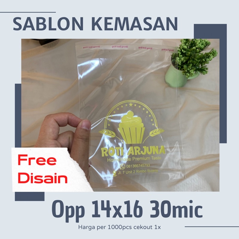 Jual Sablon Plastik Opp Roti 14x16 sablon 1000pcs Sablon Plastik Murah ...