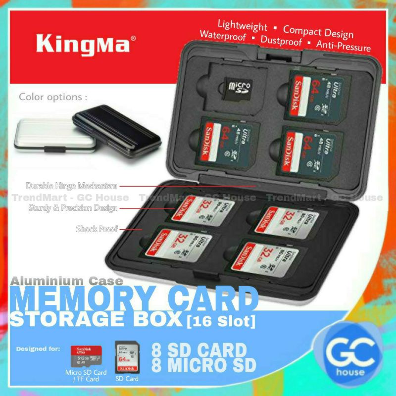 Jual [ Memory Card STORAGE BOX ] KINGMA BMGP308 ( 16 slot ) Case ...