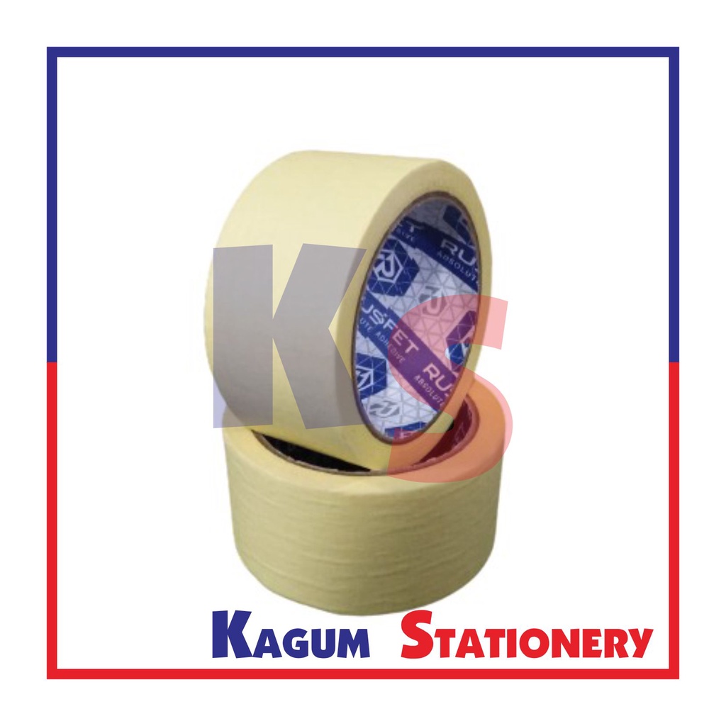 Jual LAKBAN KERTAS MASKING TAPE RUSFET 2 INCH 48 MM | Shopee Indonesia