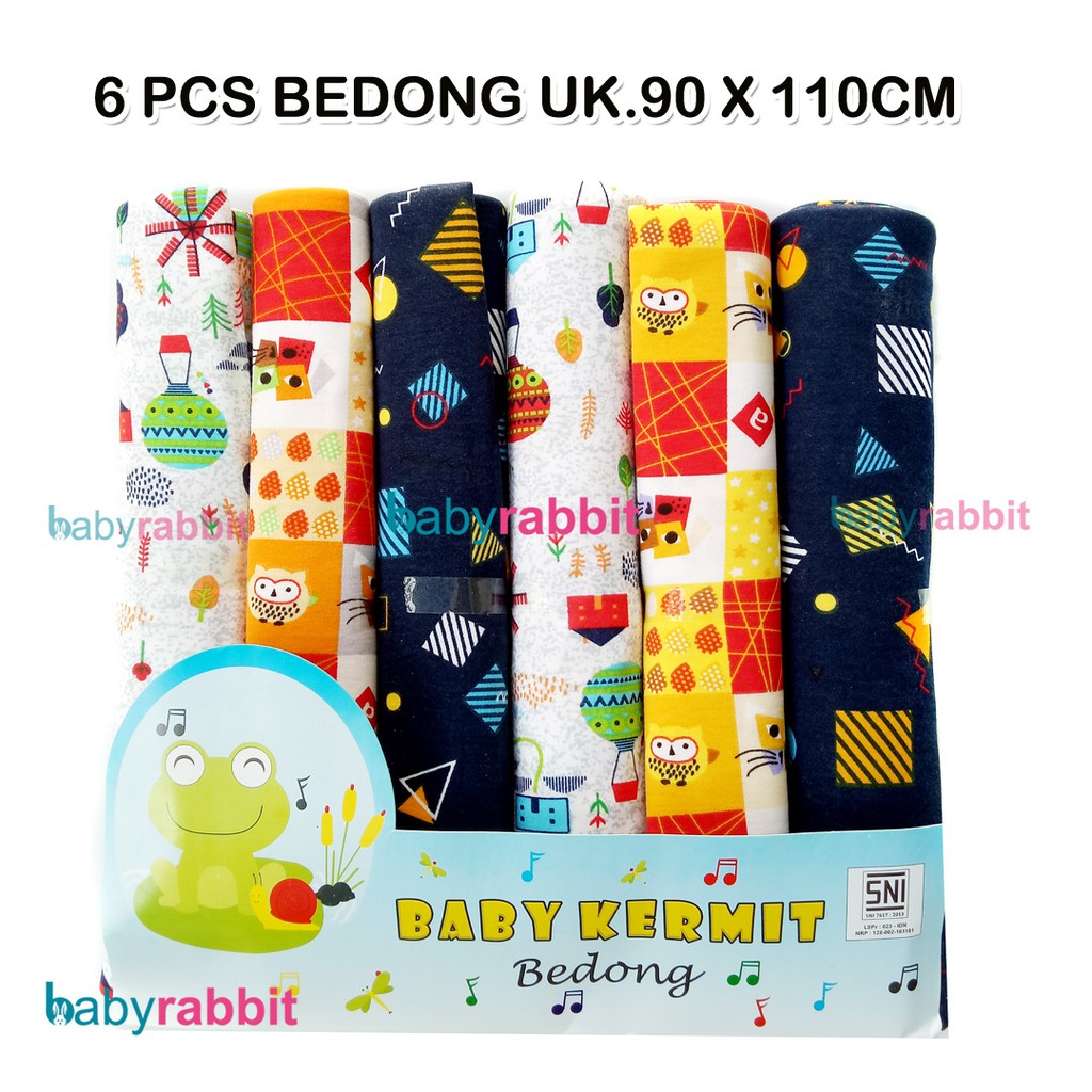 Jual Kermit 6 pcs Bedong Bayi SNI / Kain Bedong Uk 90 x 110 cm | Shopee ...