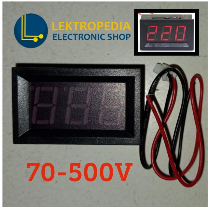 Jual Voltmeter Digital Listrik AC PLN 220V LCD Mini Volt Meter 70-500v ...
