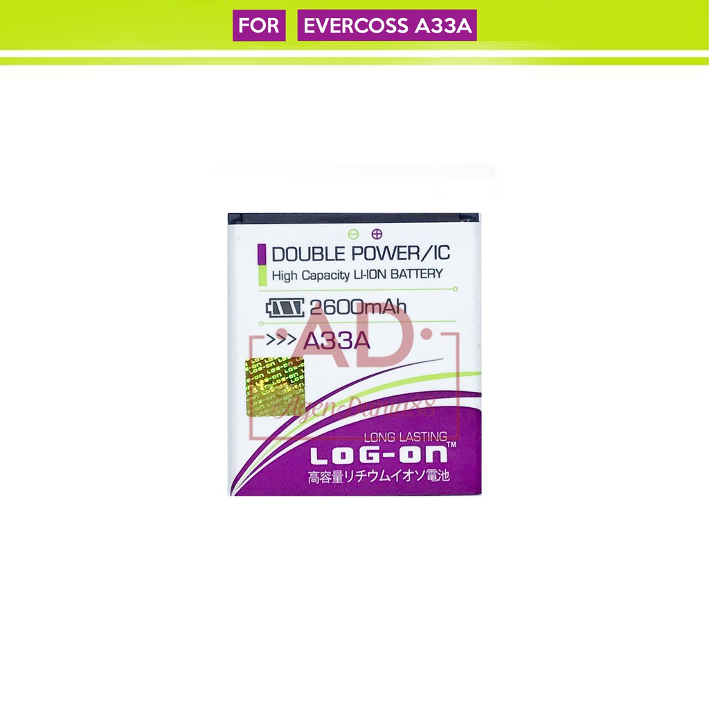 Jual BATERAI EVERCOSS A33A - LOG ON DOUBLE POWER BATTERY | Shopee Indonesia