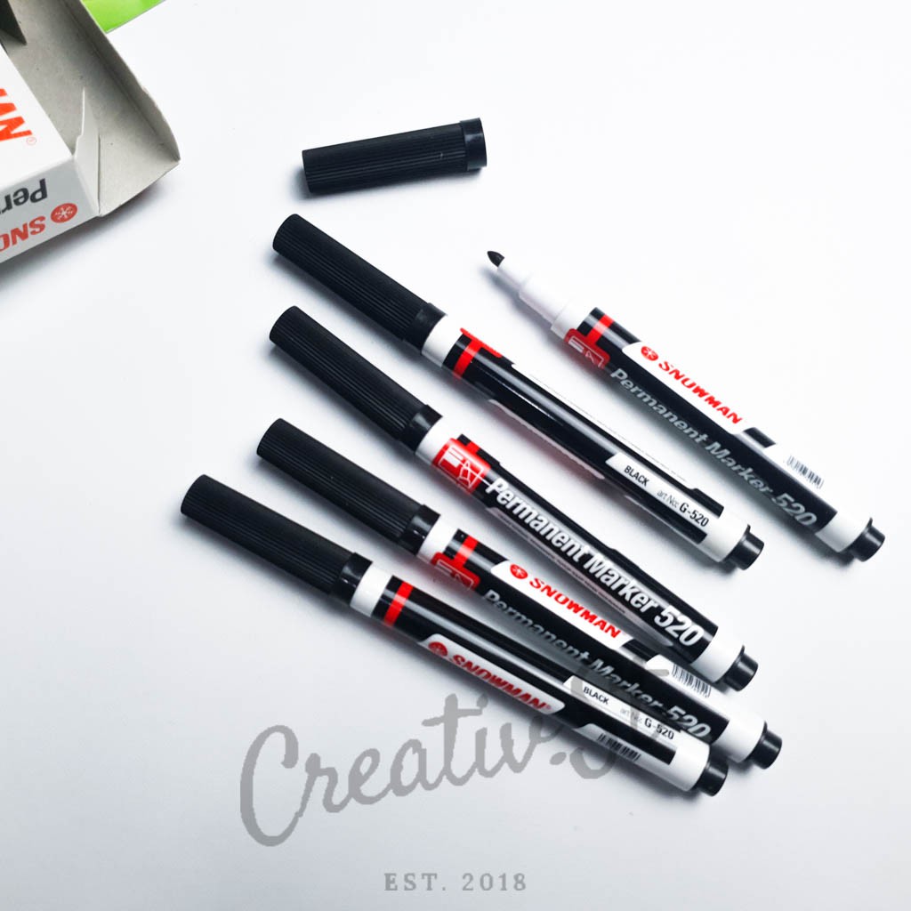 Jual Snowman Spidol Permanen Permanent Marker Fine Tip G 520 H Shopee Indonesia