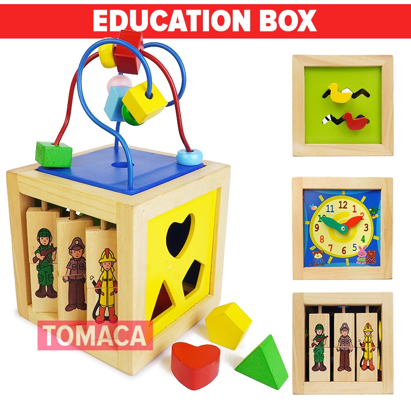 Jual Mainan Kayu Edukasi Kotak Alur Wire Game Geometri Bangun Bentuk ...