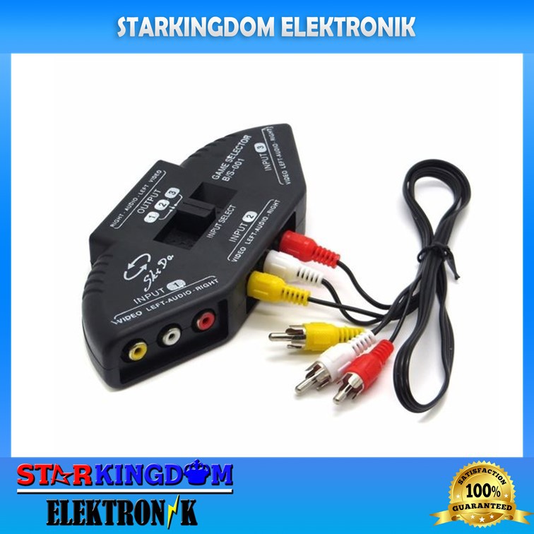 Jual RCA Selektor AV Switcher 3in1 Box 3 Input To 1 Output TV Plus Kabel For Android TV Set Top ...