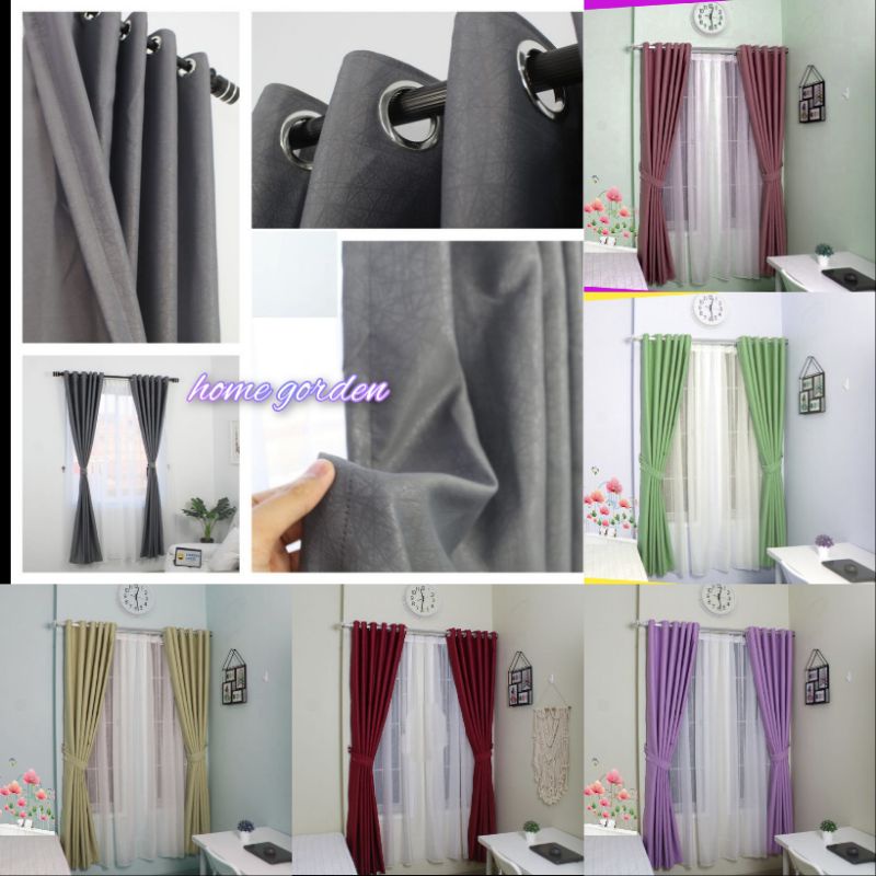Jual PROMO GORDEN JENDELA 100% BLACKOUT SUPER TEBAL KAIN POLOS EMBOS ...
