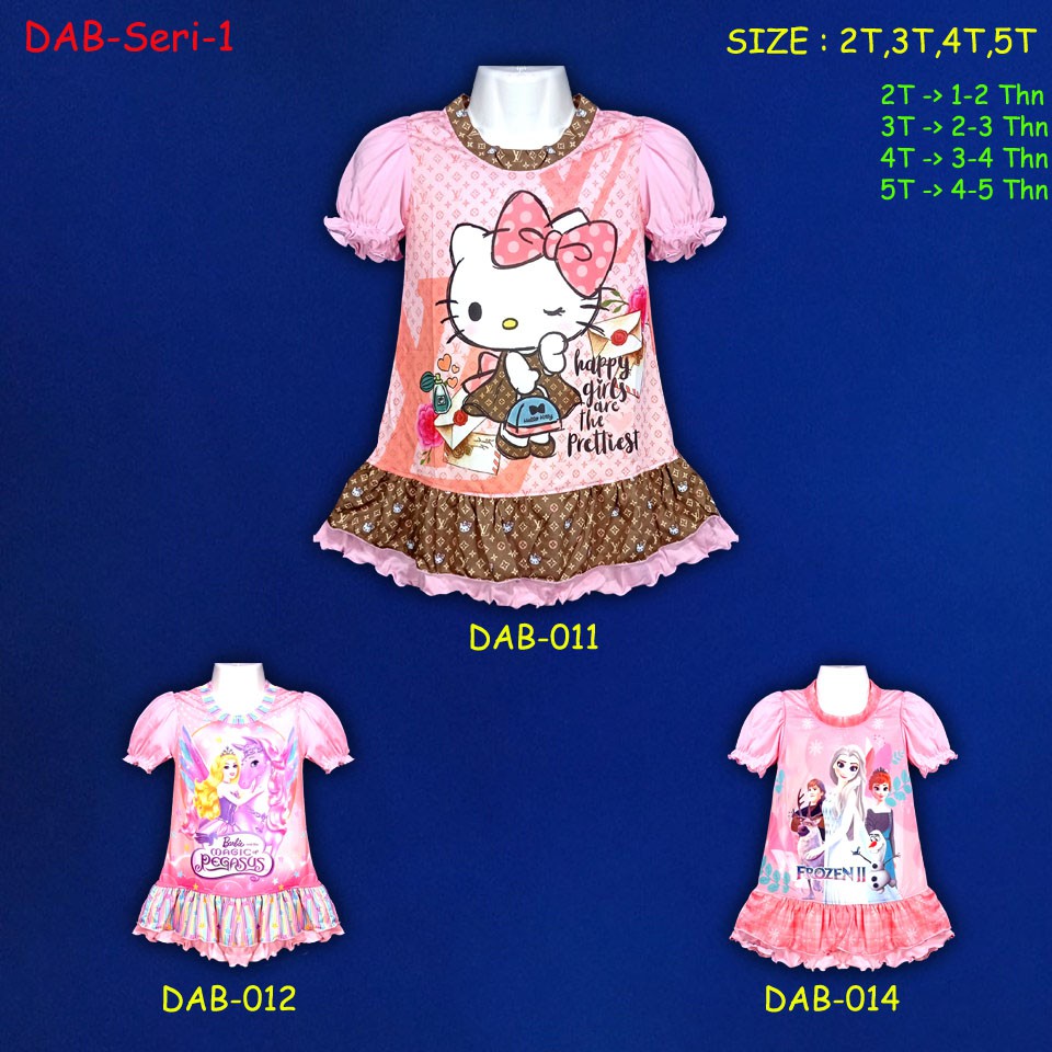 Jual (DAB-Seri-1) Dress Anak Beautiful Dream Frozen Hello Kitty Little ...