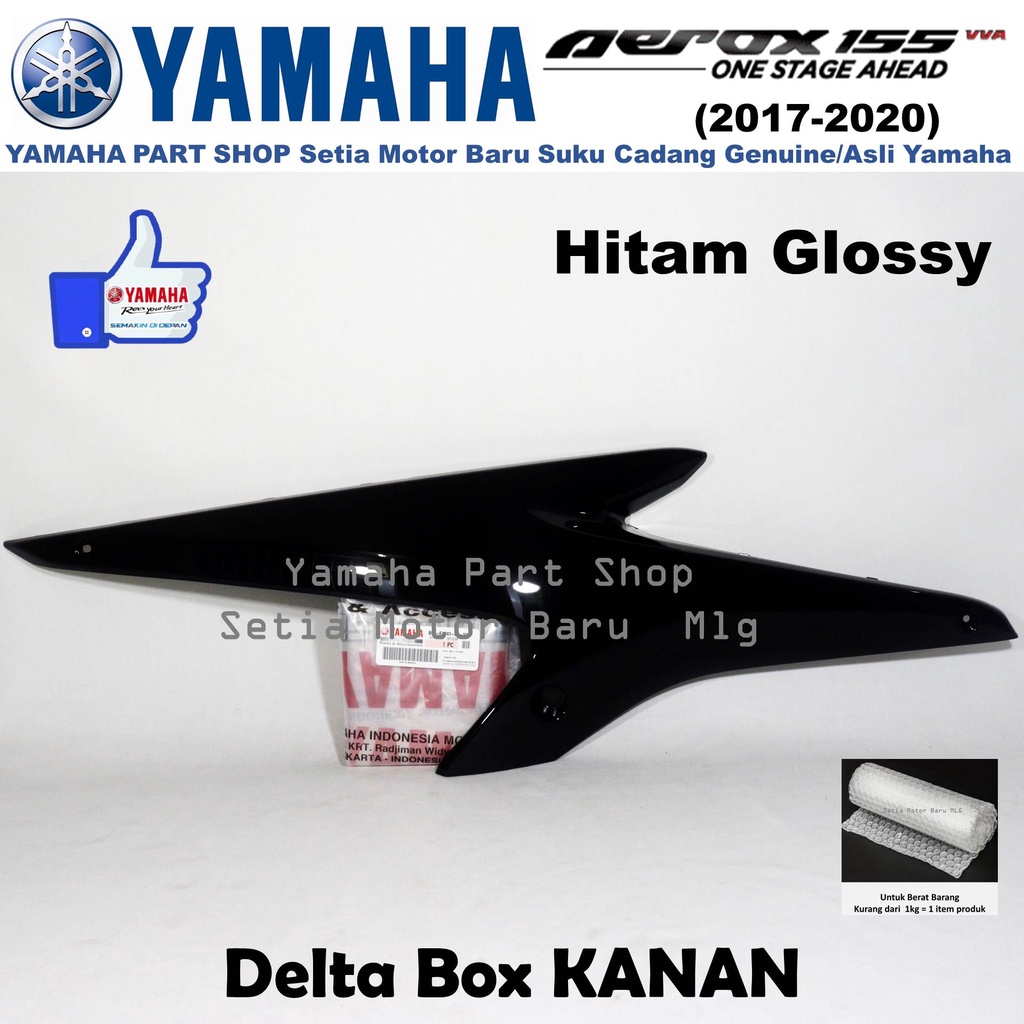 Jual Delta Box Cover Side Lantai Samping Aerox 155 Hitam Glossy Kanan ...
