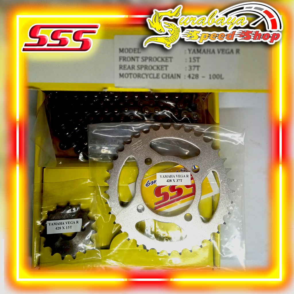 Jual SSS Chain Kit Gear Set Baja Yamaha Vega R Old Gear Depan Belakang ...