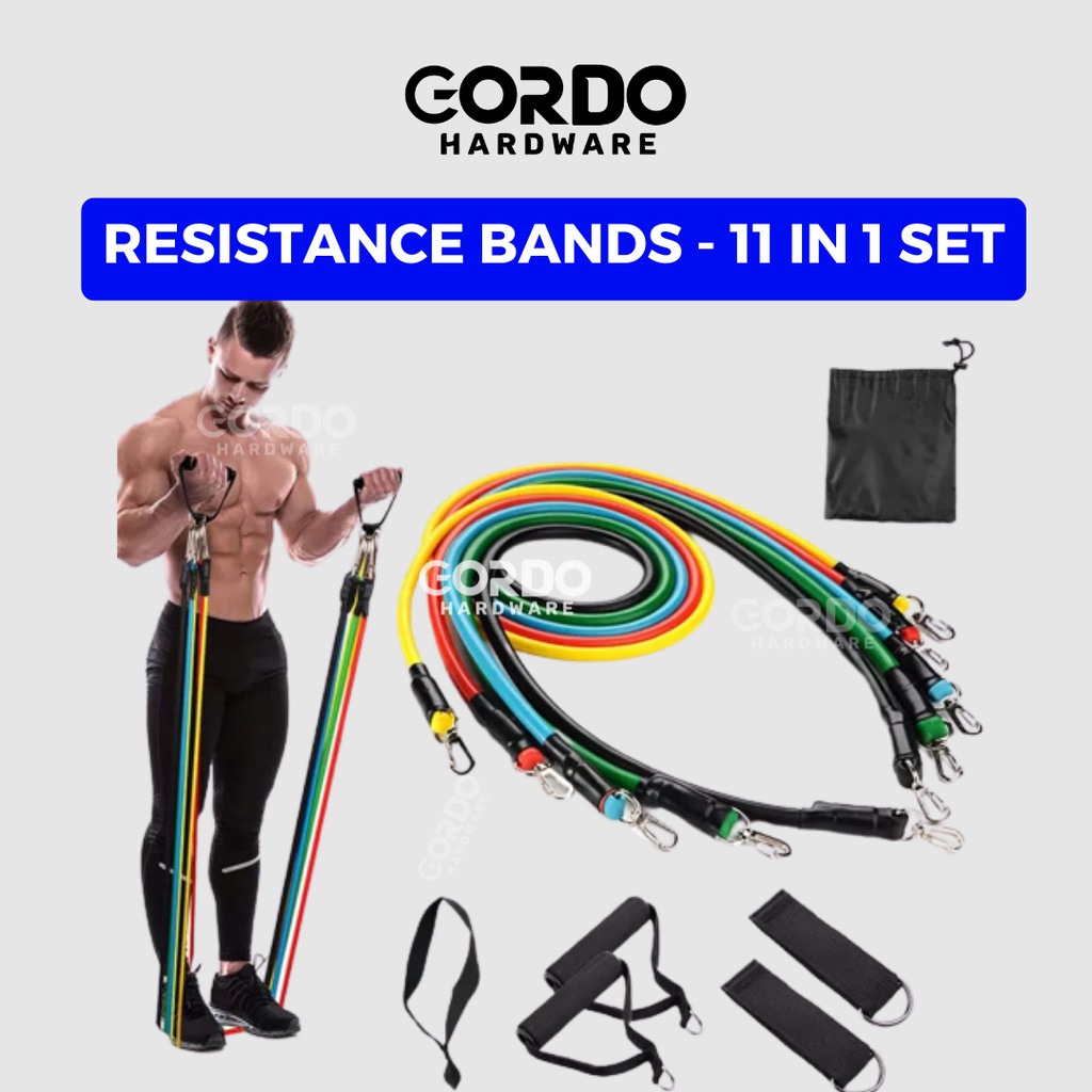 Jual Resistance Band 11 IN 1 SET / Tali Resistance Bands / Tali Fitness ...