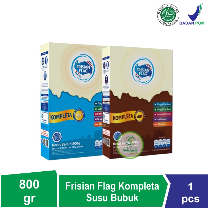 Jual Frisian Flag Kompleta Vanilla 800gr - Susu Bubuk | Shopee Indonesia