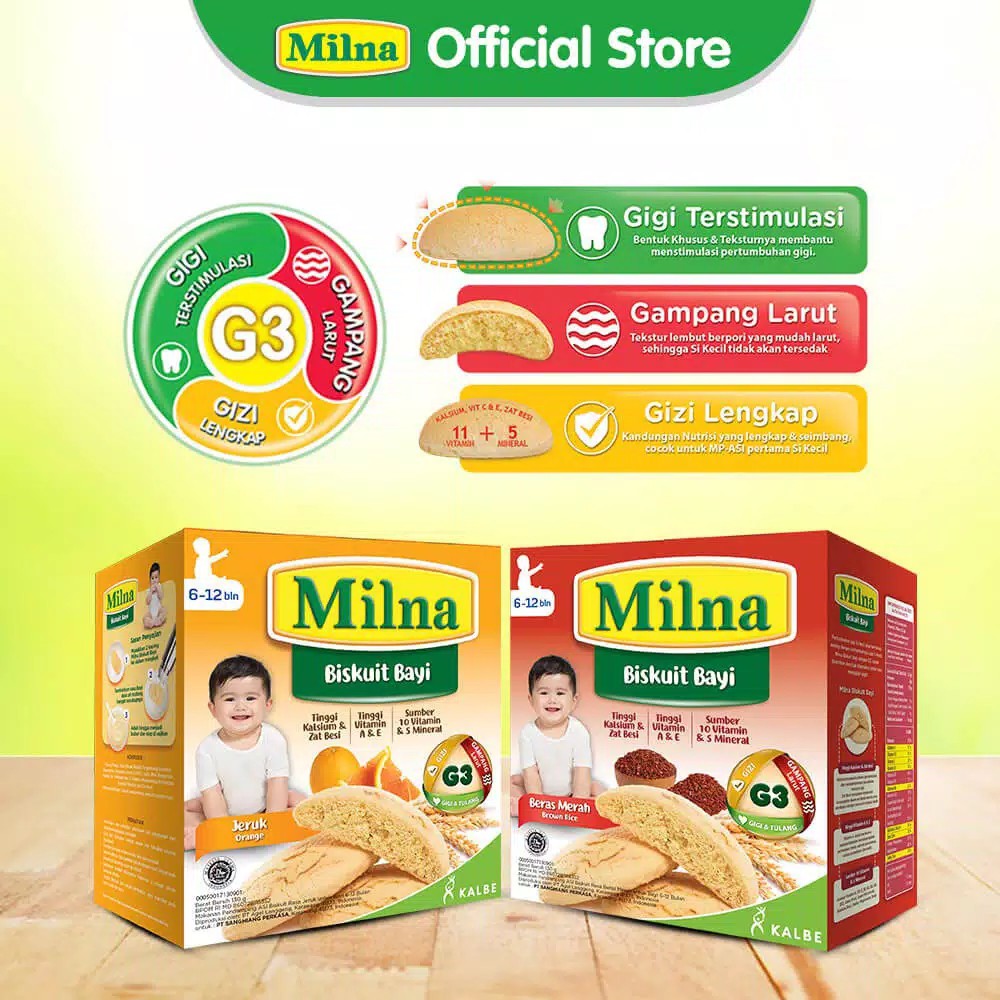 Jual Milna Biskuit Bayi 110gr Biskuit Rusk Biskuit MPASI Cemilan Anak ...