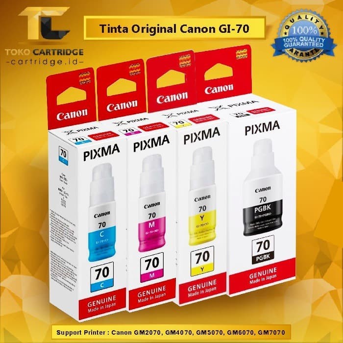 Jual Tinta Printer Canon GI-70 GI70 GI 70 ORI Cyan Magenta Yellow Black ink | Shopee Indonesia