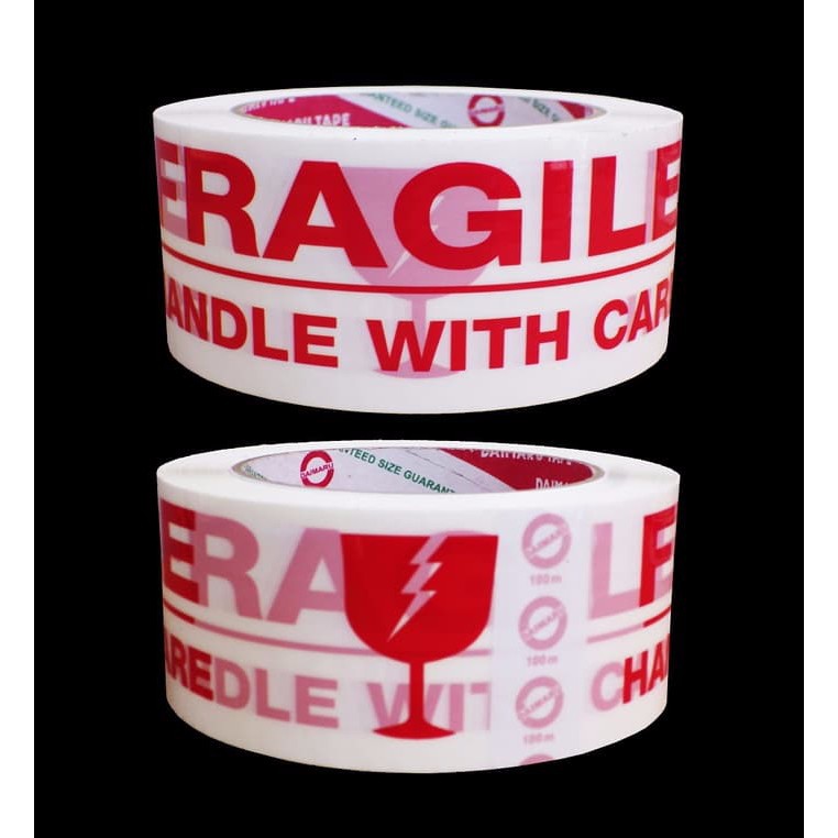 Jual Lakban FRAGILE Putih Daimaru 2" 90 yard | Shopee Indonesia