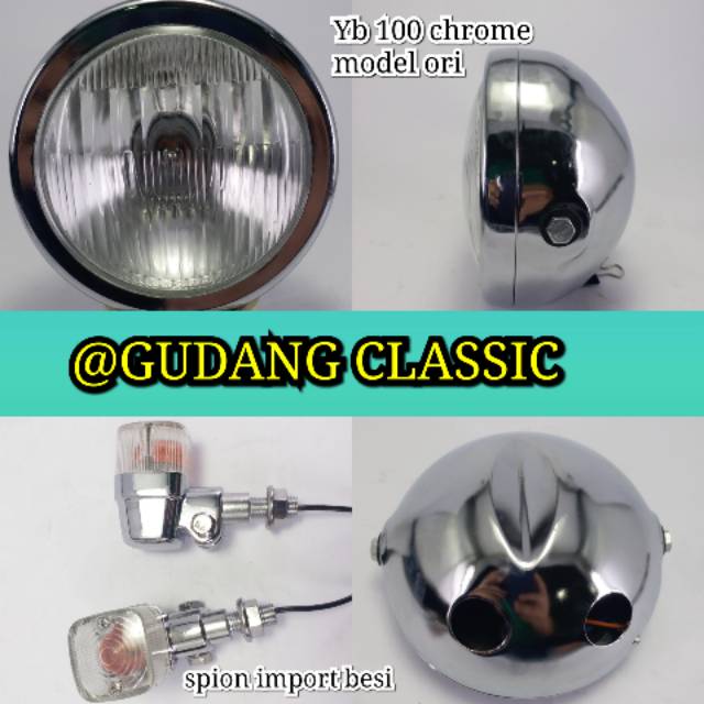 Jual REFLECTOR HEADLAMP LAMPU DEPAN YB100 FREE | Shopee Indonesia