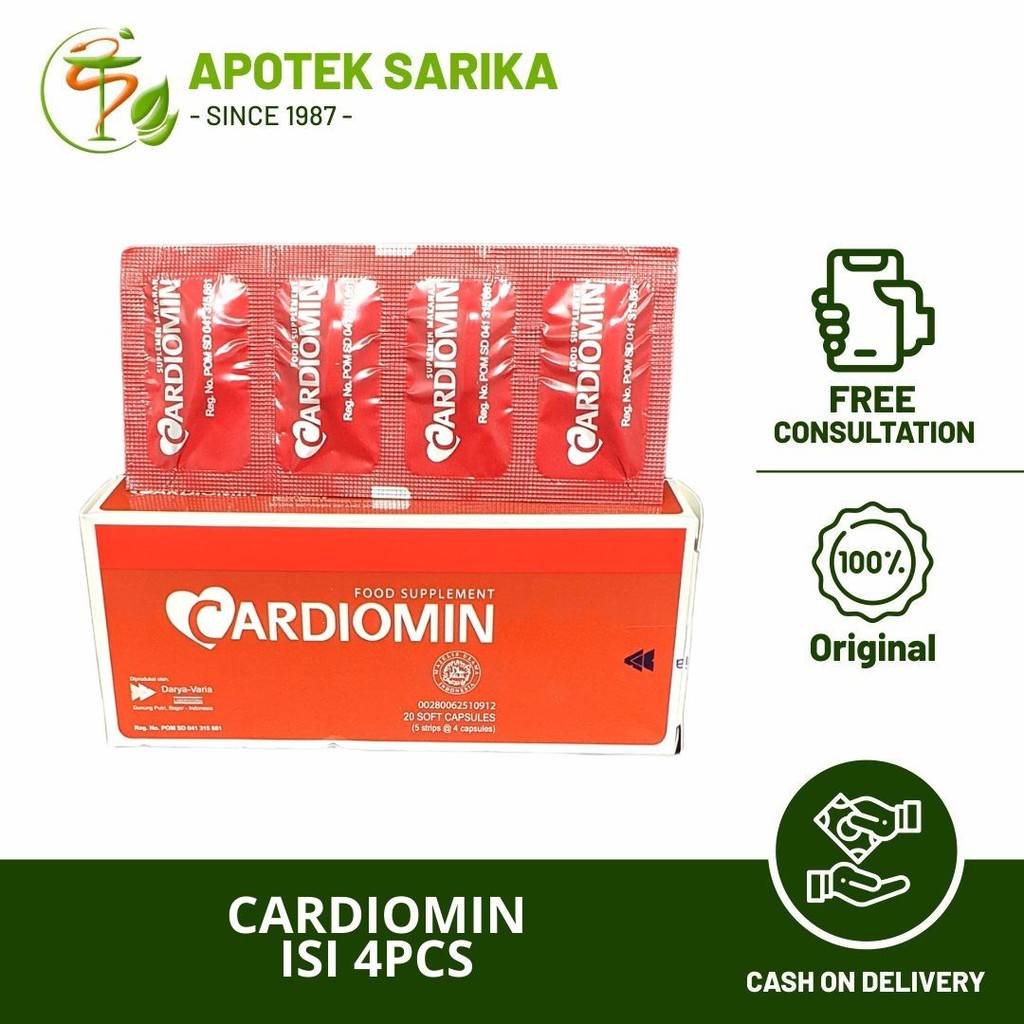 Jual Cardiomin 1 strip isi 4pcs (suplemen menjaga kesehatan jantung ...