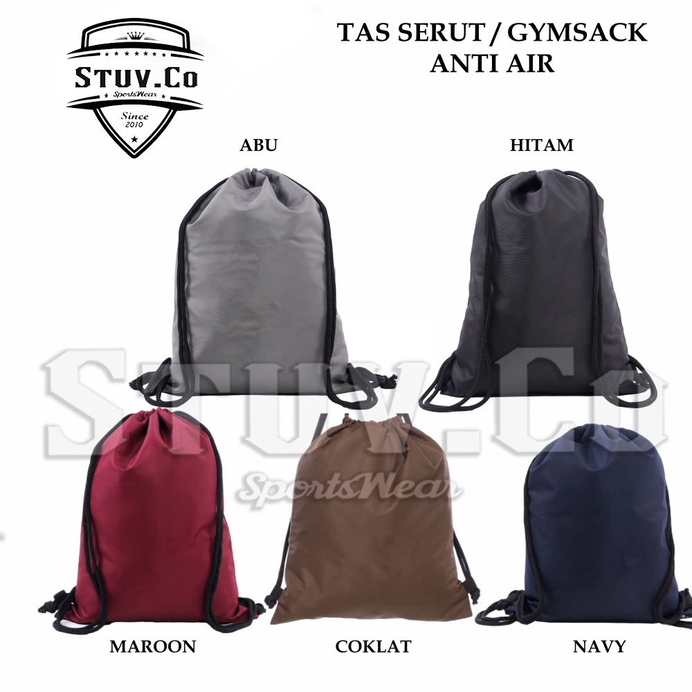 Jual TAS SERUT PRIA DAN WANITA ANTI AIR GYMSACK STRING BAG DRAWSTRING 5 PILIHAN WARNA KEREN ...