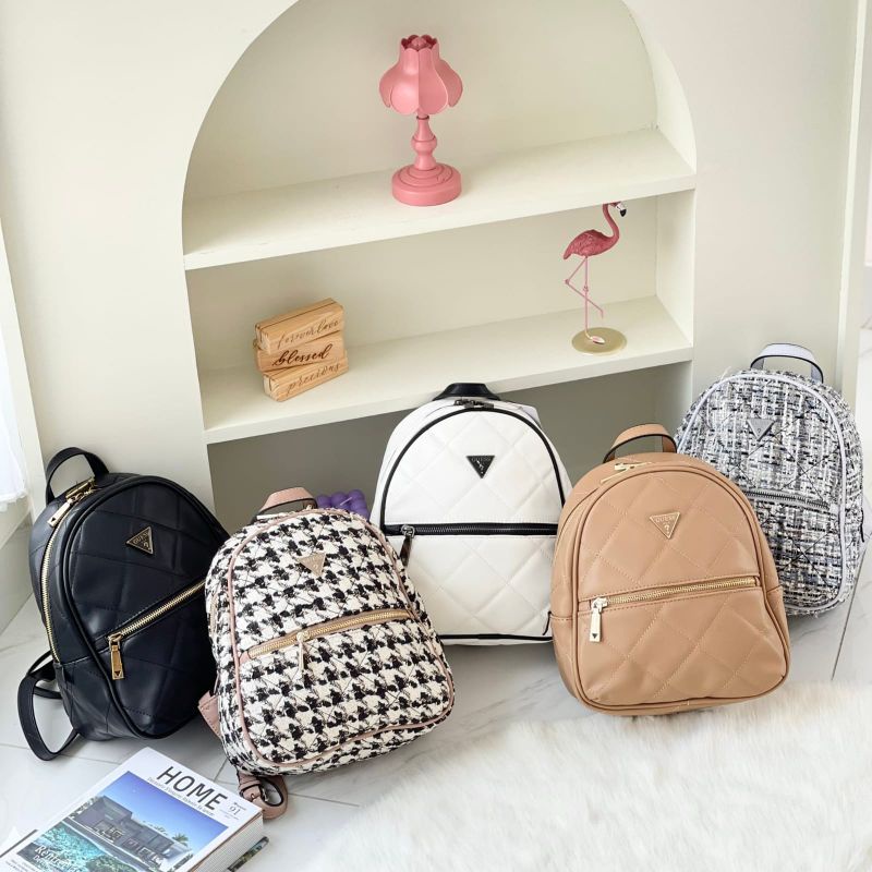 Jual Tas Ransel Guess hitam putih beige nude abu tweet | Shopee Indonesia