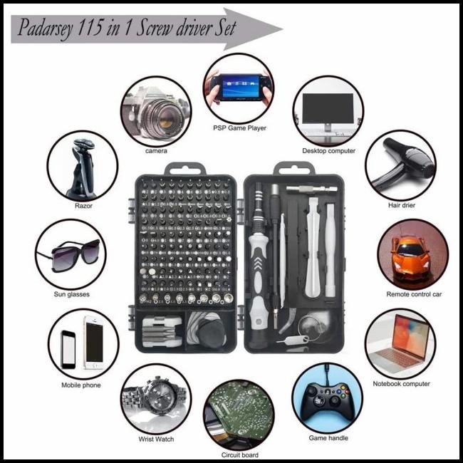 Jual Obeng Hp Full Set Obeng Service Komputer Laptop Hp Servis 115 In 1 | Shopee Indonesia