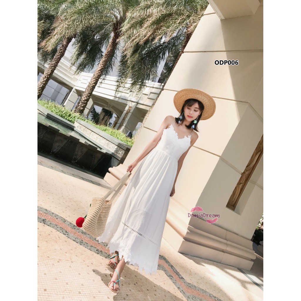 Jual Long Dress Pantai Premium Warna Putih Model Silang | Shopee Indonesia