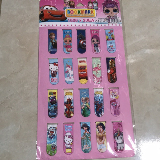 Jual isi 20pcsPembatas Buku Magnet / Post It Magnet / Bookmark Buku ...