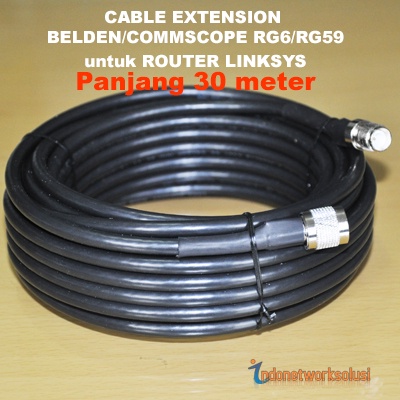 Jual LINKSYS ROUTER CABLE EXTENSION KABEL EKSTENSION COMMSCOPE (30M ...