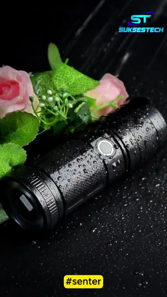 Jual Senter Kuat LED Super Terang Senter Luar Ruangan USB Isi Ulang Baterai 8100mah Senter Daya ...
