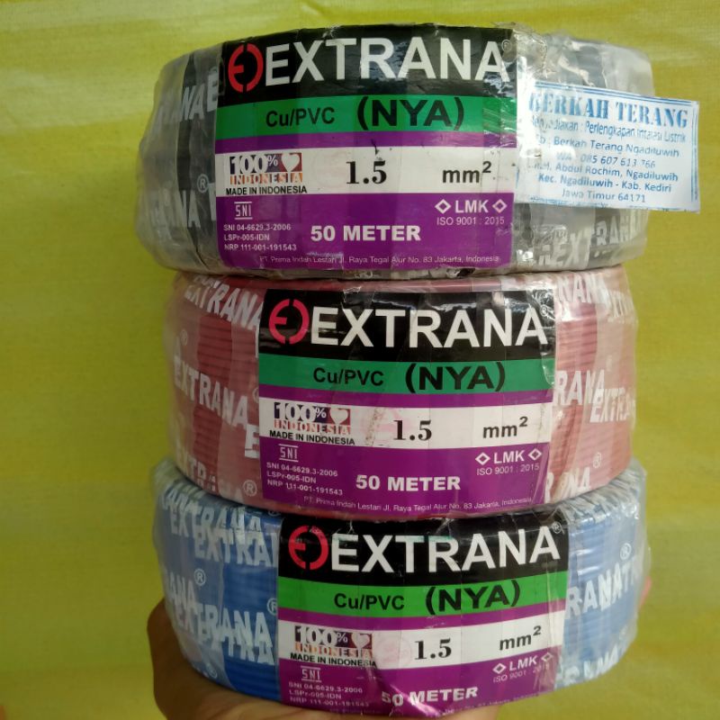 Jual Kabel Extrana NYA 1,5MM 50 Meter Full SNI FULL LMK Kabel Listrik ...
