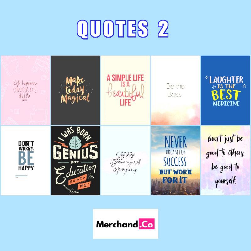 Jual (12 pcs) A5 POSTER DINDING AESTHETIC / QUOTES 2 / POSTER MINI ...