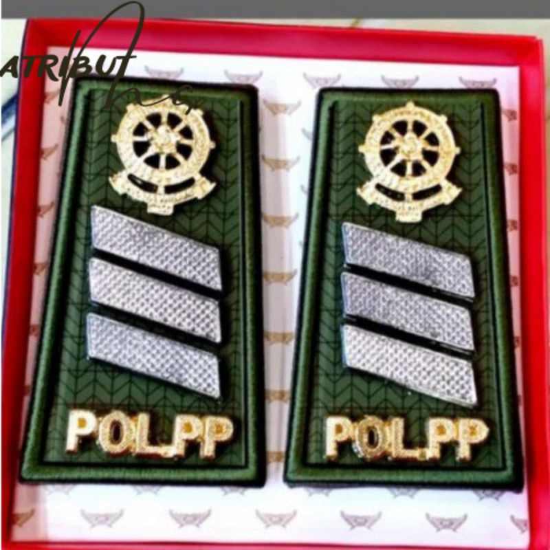 Jual pangkat POL PP PDH golongan 2C Satpol-PP akrilik bening Lis bordir ...