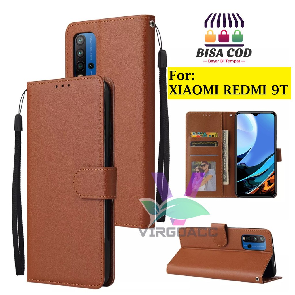Jual LEATHER CASE FLIP UNTUK XIAOMI REDMI 9T-FLIP COVER KULIT SARUNG ...