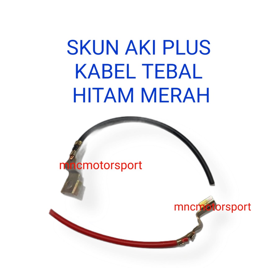 Jual SKUN AKI PLUS KABEL TEBAL HITAM MERAH | Shopee Indonesia