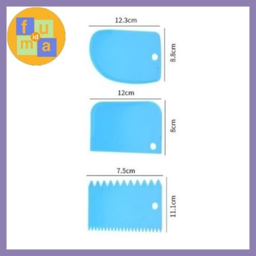 Jual PEMOTONG ADONAN KUE / SCRAPER SET 3 IN 1 / SCRAPER CUTTER / ALAT ...