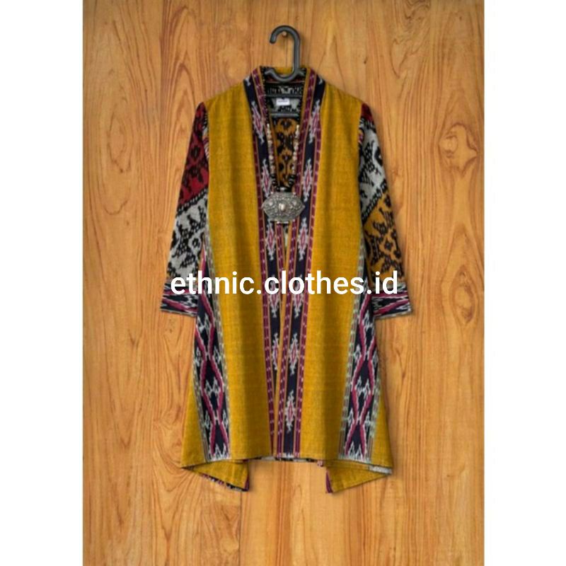 Jual Long Outer batik tenun ethnic rote kuning premium | Shopee Indonesia