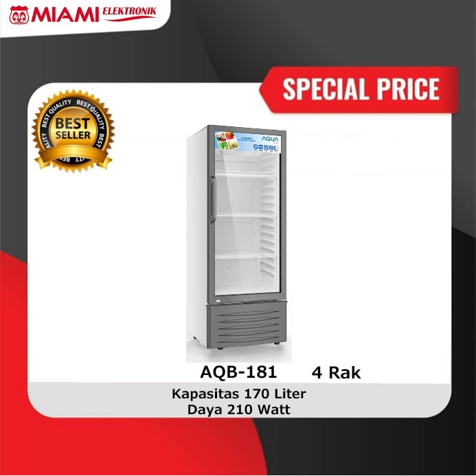 Jual Kulkas Showcase Cooler 4 Rak 170 Liter AQB-181 / AQB181 210 Watt ...