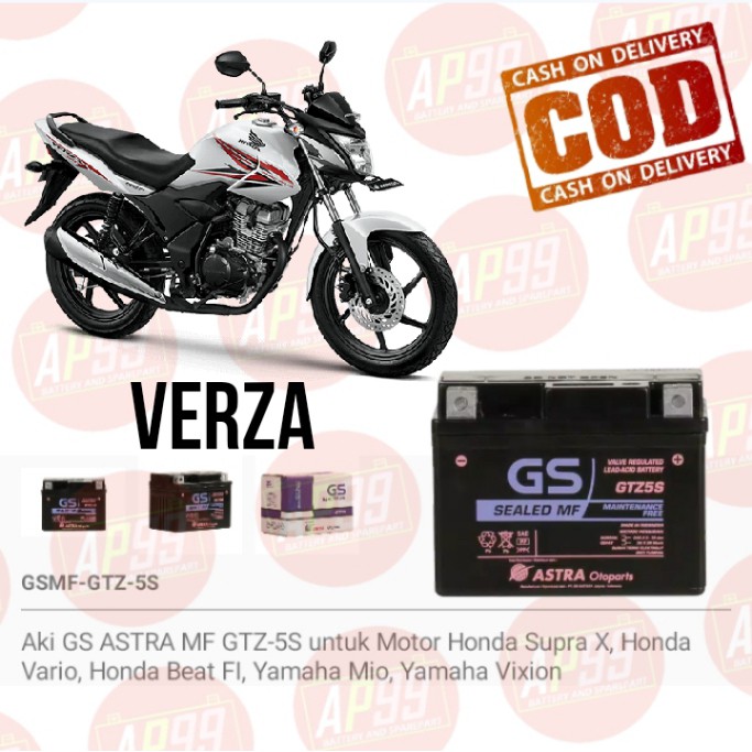 Jual AKI MOTOR HONDA VERZA 150 ACCU KERING GTZ5S MF GS ASTRA ASLI GTZ-5S | Shopee Indonesia