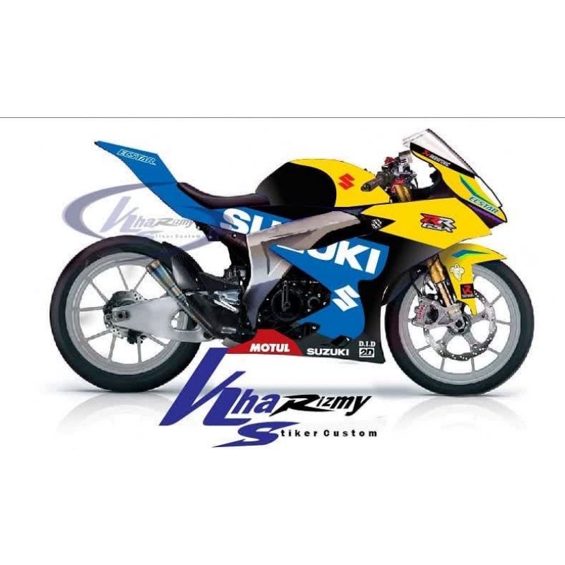Jual decal GSX R150 LIVERY BIRU HITAM KUNING | Shopee Indonesia