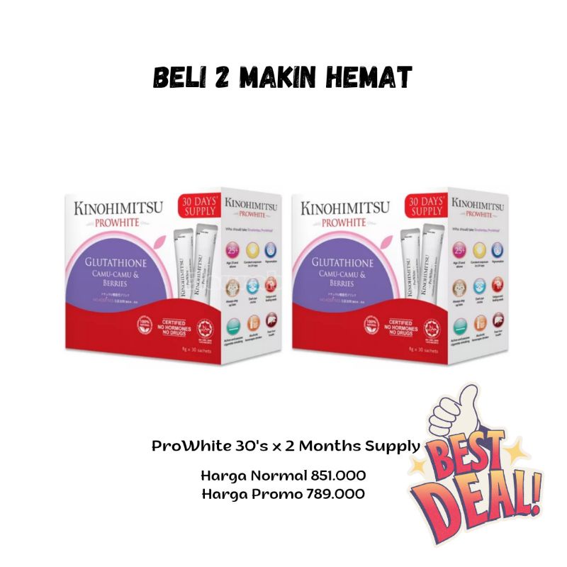 Jual Paket Hemat Kinohimitsu ProWhite 30's (Stok Terbatas) | Shopee ...