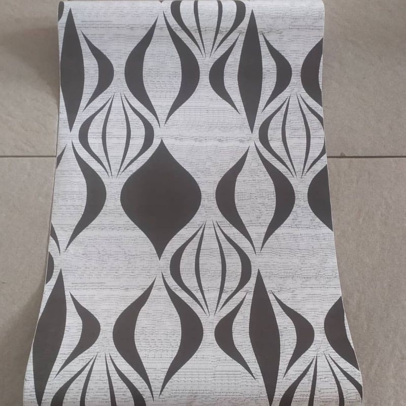 Jual wallpaper sticker dinding murah kode 5435 minimalis pattern hitam ...