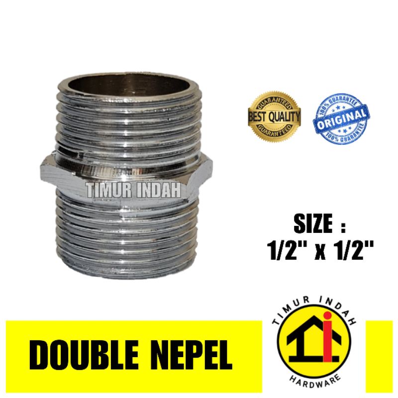 Jual Double Nepel 1/2" x 1/2" - KROM | Shopee Indonesia