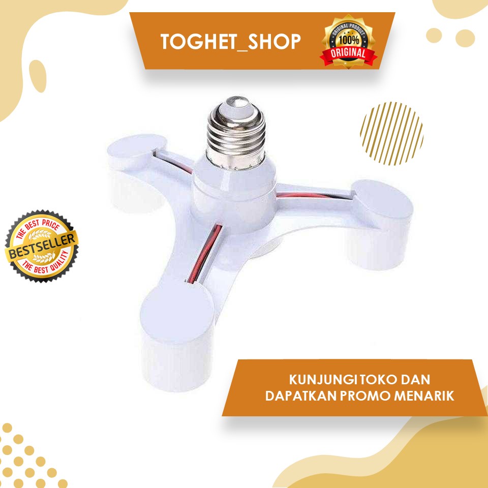 Jual Fitting Lampu E27 Cabang 3 Lampu Bohlam Studio Soket Bohlam E27 ...