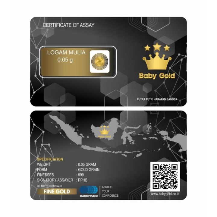 Jual BABY GOLD Emas Mini Logam Mulia 0.05g | Shopee Indonesia