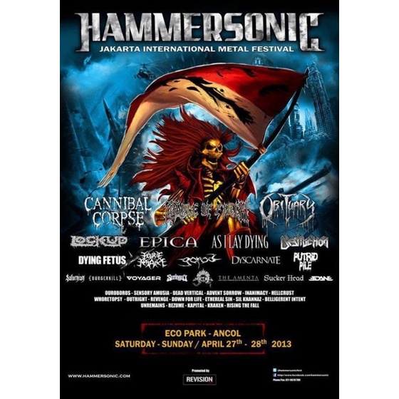 Jual HAMMERSONIC poster pamflet band punk metal cadas riot hiasan ...