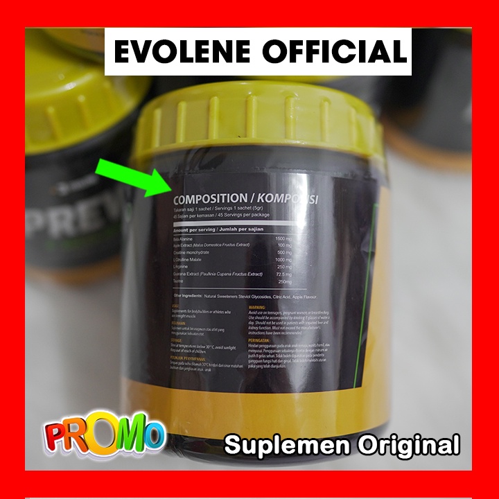 Jual PREVO Evolene Pre Workout PreWO Pre WO 45 sachet 45sachet 225gram ...