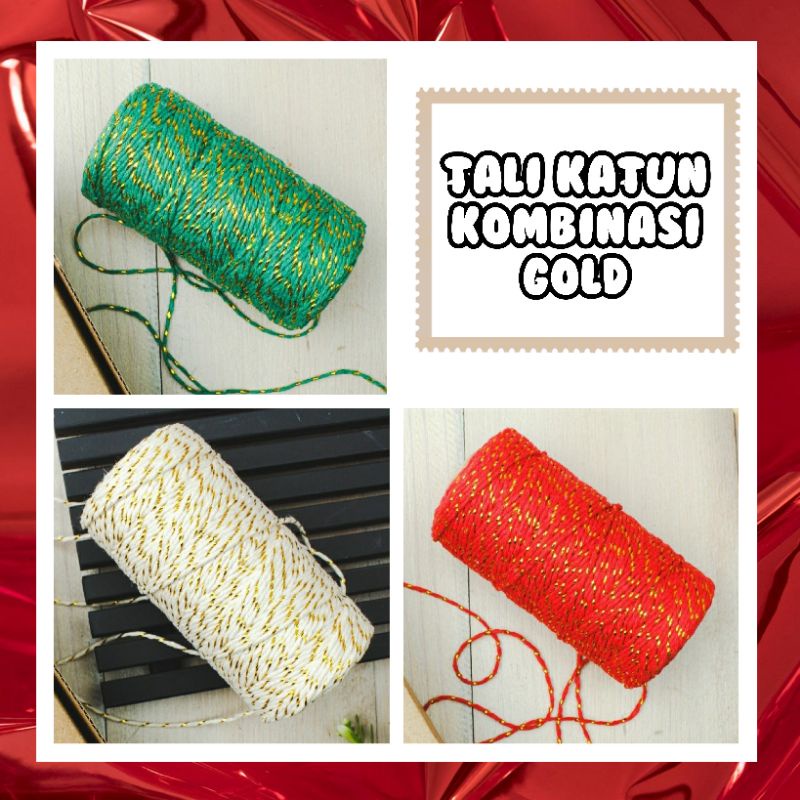 Jual Tali Katun Tali Craft Tali Hang Tag Warna Kombinasi Emas | Shopee ...