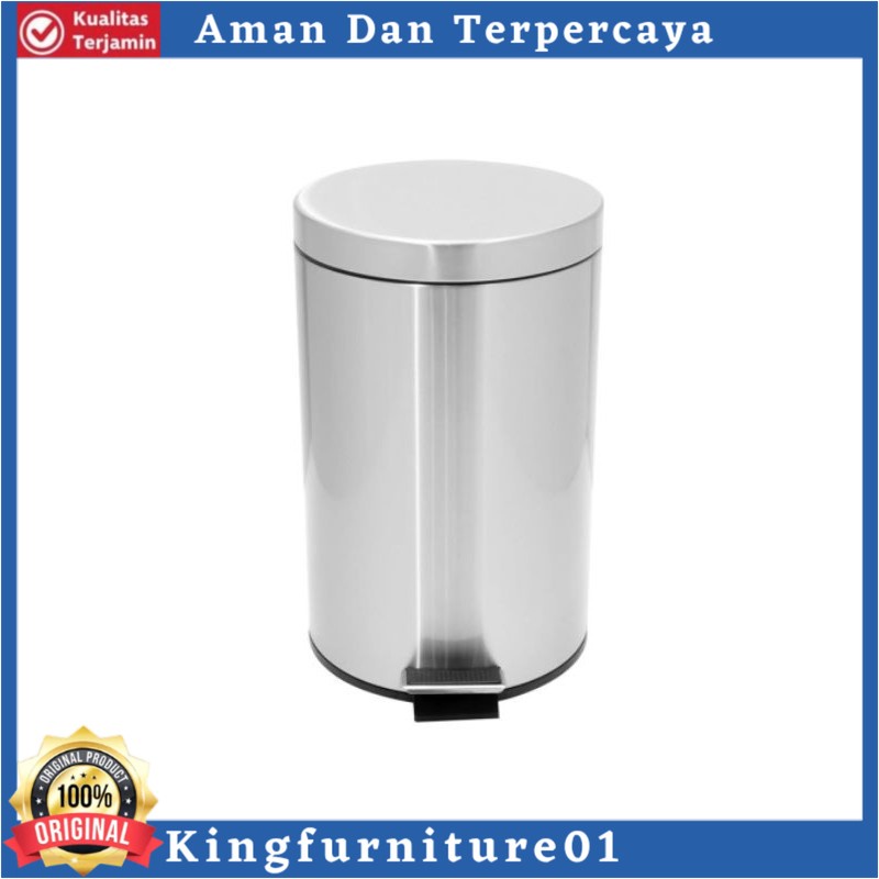 Jual KRISBOW Tempat sampah stainless pedal bin 12 liter uk 25 x 41 cm | Shopee Indonesia