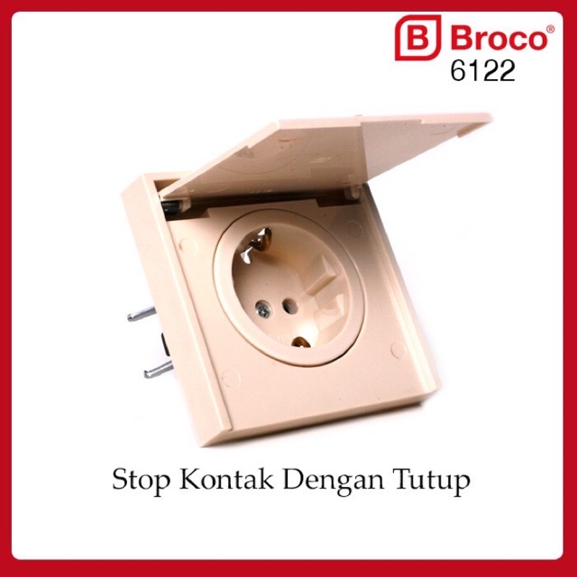 Jual IB Stop + Tutup 6122 Socket Outlet with Cover BROCO | Shopee Indonesia