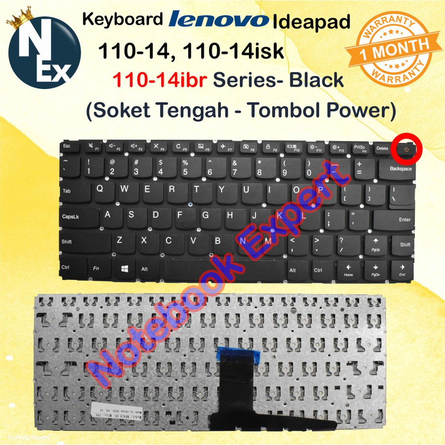 Jual Keyboard Lenovo Ideapad 110-14 110-14ibr 110-14isk Soket Tengah ...